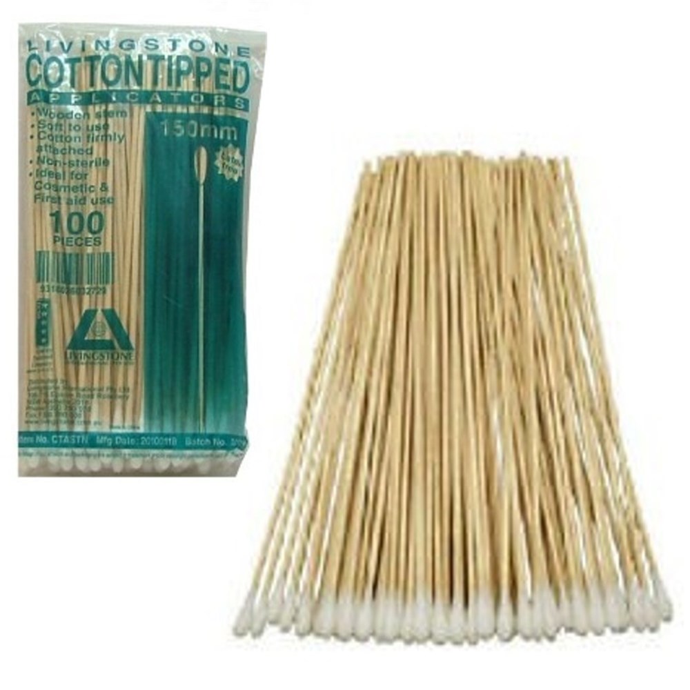 COTTON TIP APPLICATORS WOODEN 15 CM LIVINGSTONE - Discount Beauty ...