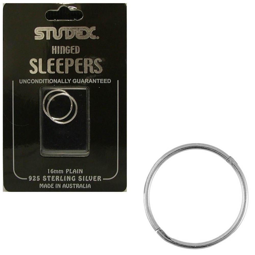 Studex Large Plain Sleepers 16mm Sterling Silver (925) pair - Discount ...