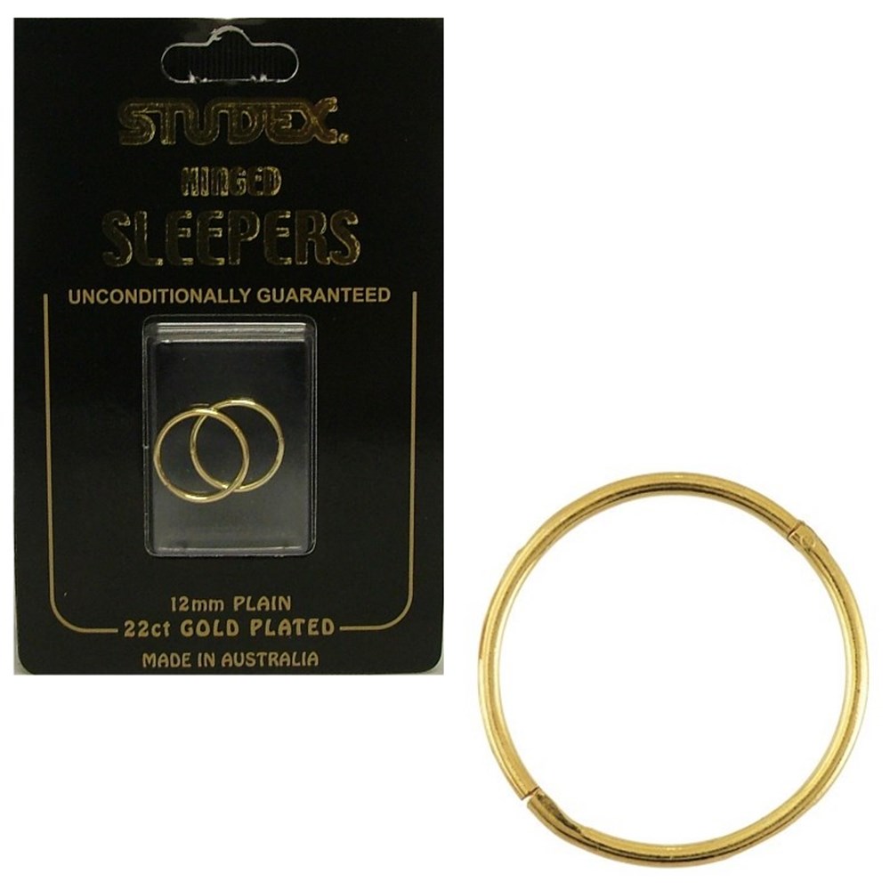 Studex Small Plain Sleepers 12mm 22Ct Gold Plated pair - Discount ...