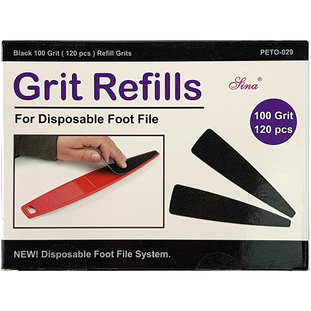 Sina Disposable Foot File - 100 Grit Refills 120 pack - Discount Beauty ...
